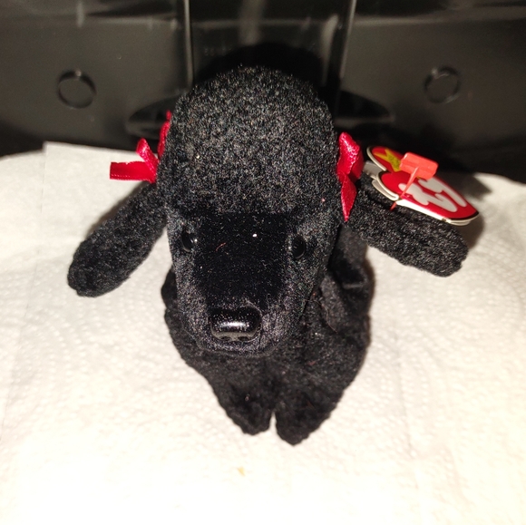 Ty | Toys | Ty Beanie Babies Gigi The Black Poodle Dog With Red Bows ...